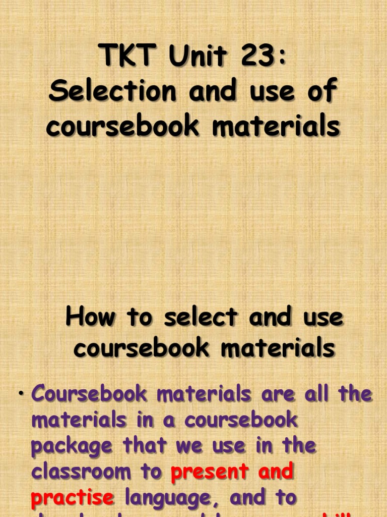 TKT Unit 23 Presentation | PDF | Teachers | Lesson Plan