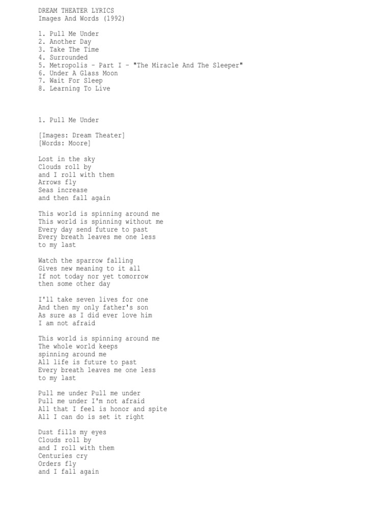 Dream Theater Lyrics: Images and Words | PDF | Leisure