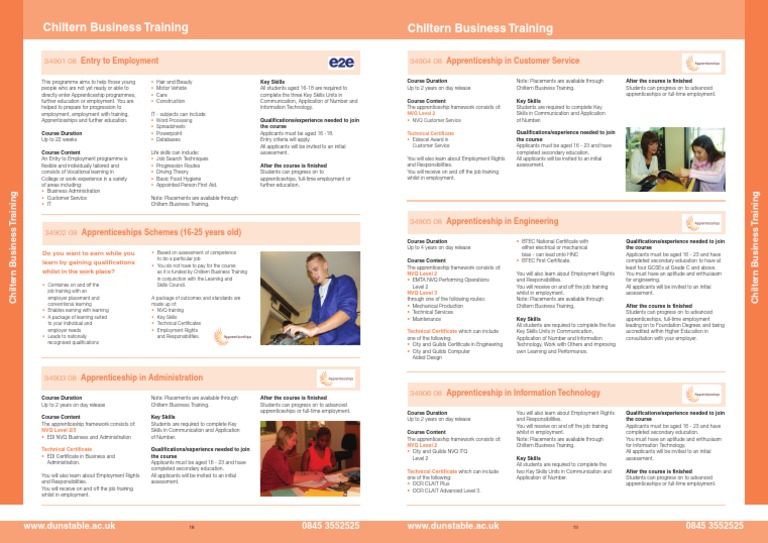 Chiltern Business Training | PDF | Apprenticeship | Educational Stages