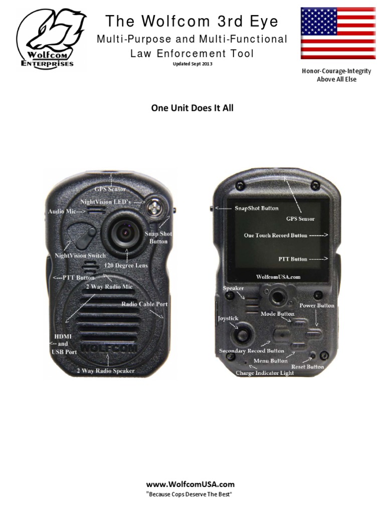 Wolfcom 3rd Eye Police Camera Brochure | PDF | Video | Camera