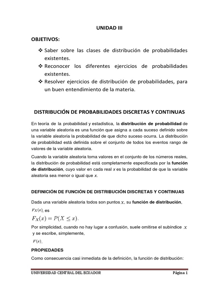 Distribución de Probabilidades Discretas y Continuas | PDF | Distribución de veneno | Enseñanza ...