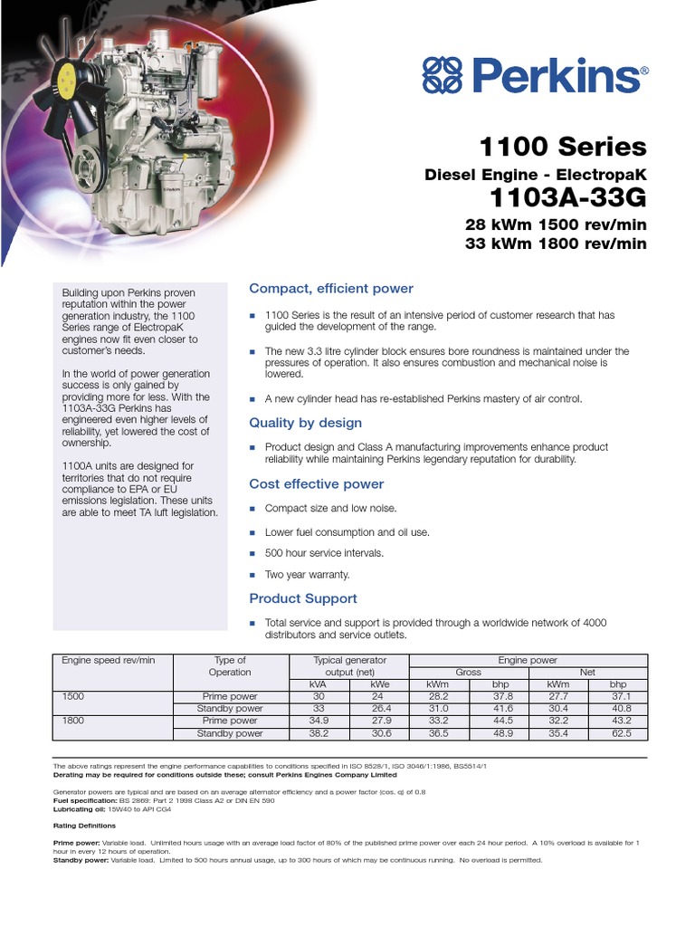 Perkins 1103A-33G ElectropaK (PN 1780-02-05) | PDF | Cylinder (Engine) | Engines
