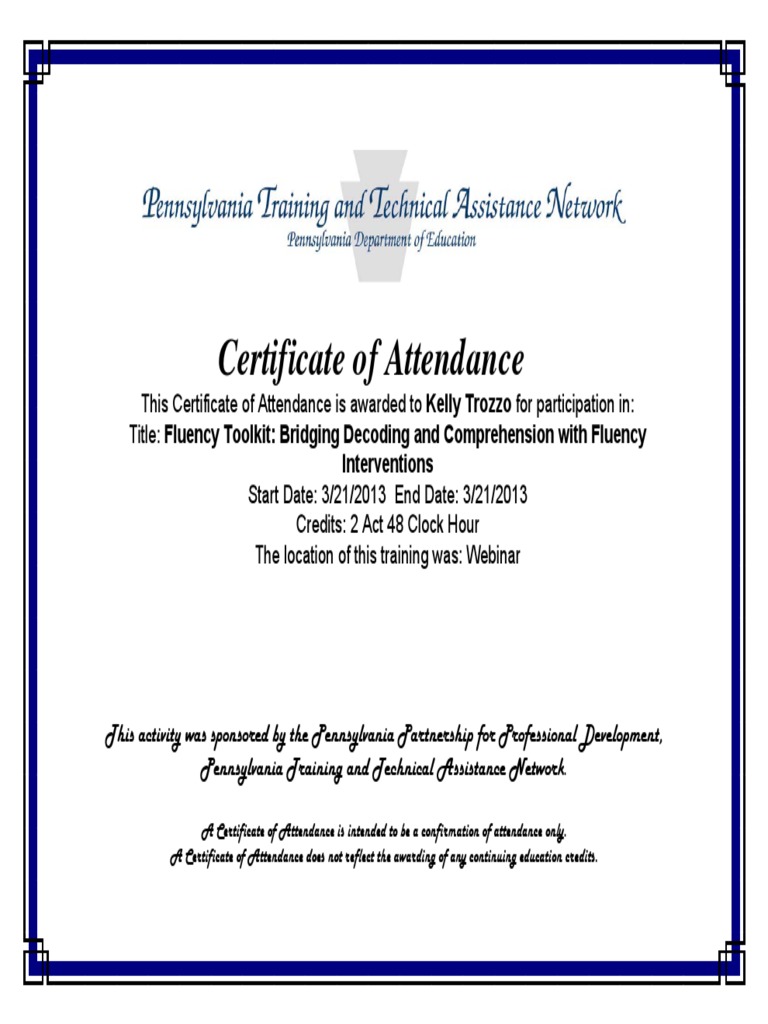 Decoding and Comprehension Certificate | PDF