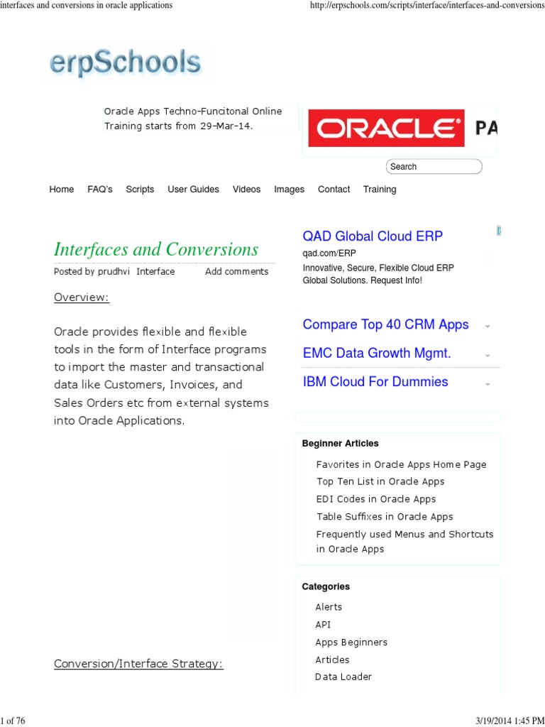Interfaces and Conversions in Oracle Applications | PDF | Application Programming Interface ...