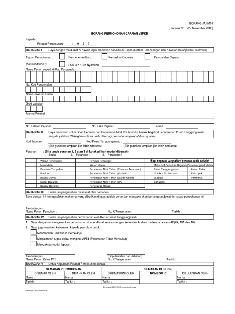 Borang Capaian Espkb Kosong Pdf