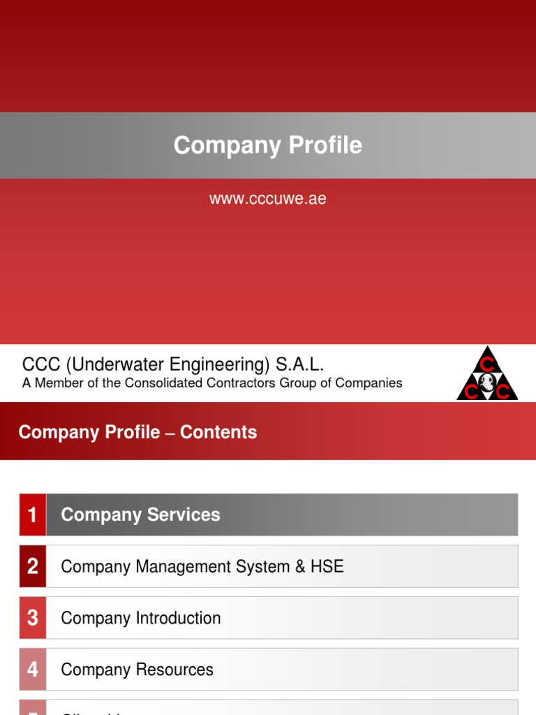 CCC (Ue) Company Profile | PDF | Underwater Diving | Subsea (Technology)