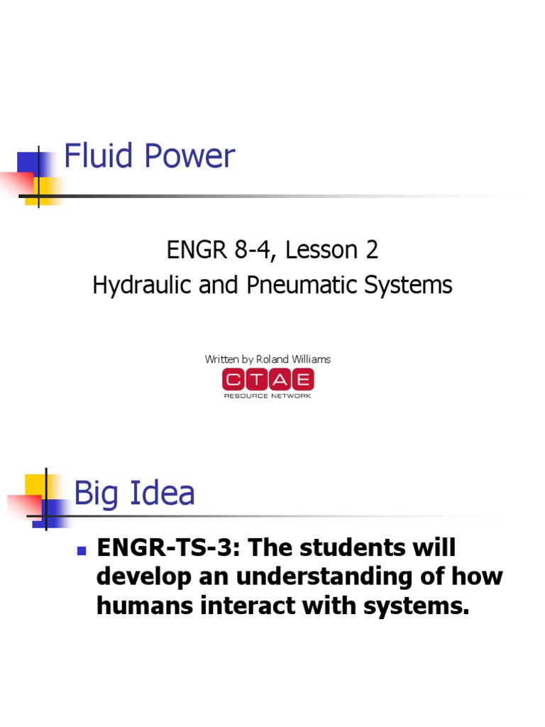 ENGR - 8-4 - Lesson 2-Hydraulics and Pneumatics | PDF