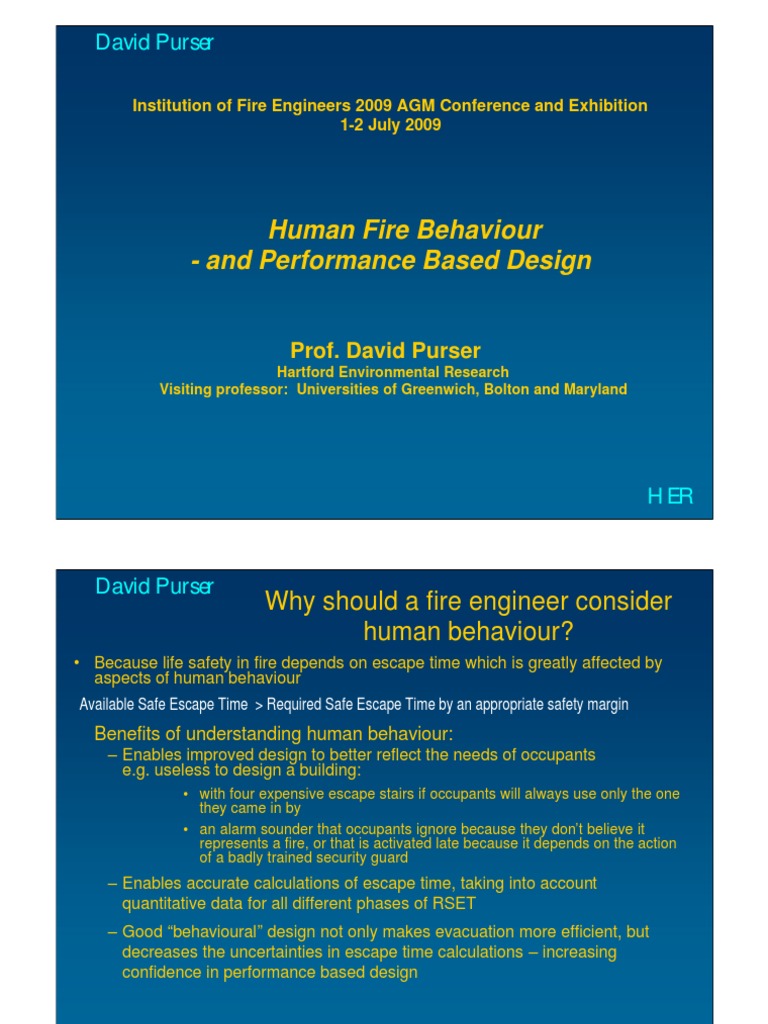 Human Behavior in Fire Safety Design | PDF | Emergency Evacuation | Time