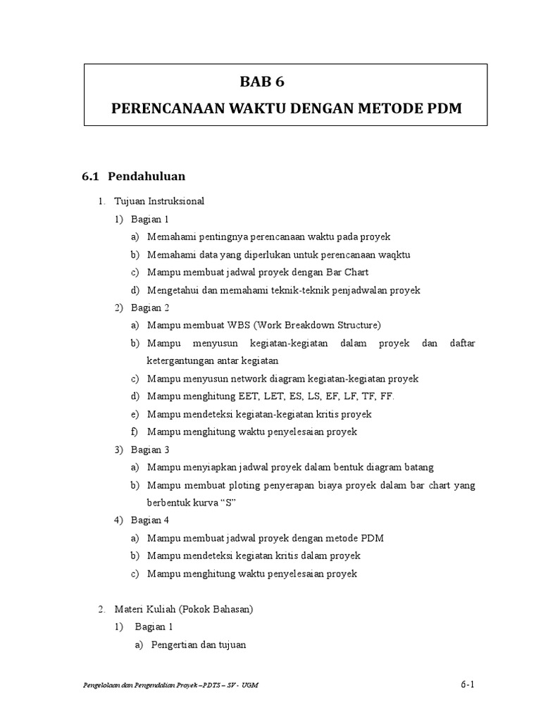 Perencanaan Waktu Metode PDM | PDF
