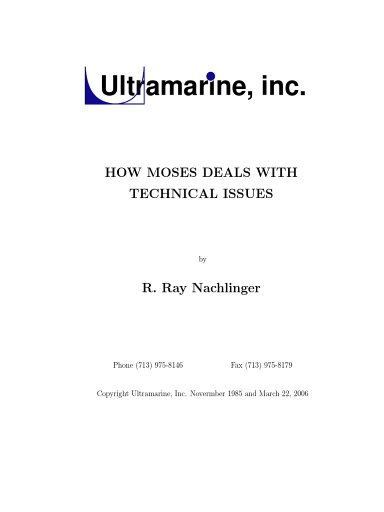 MOSES Technical Issue Solutions Guide | PDF