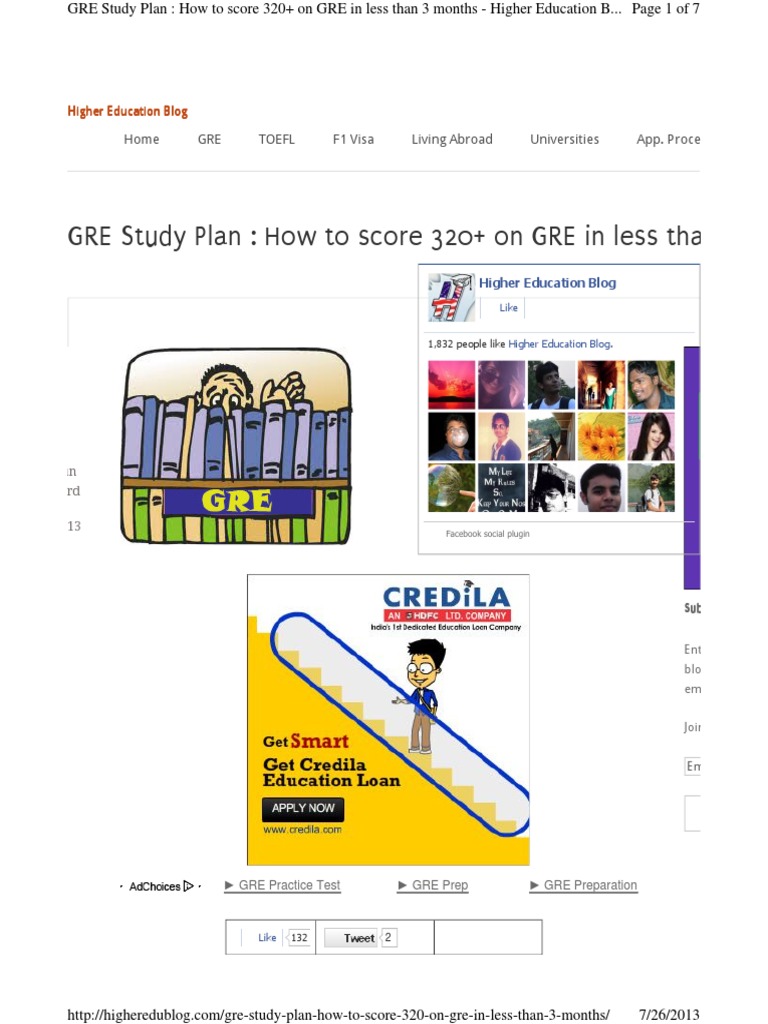 GRE Study Plan How To Score 320 On GRE | PDF | Graduate Record ...
