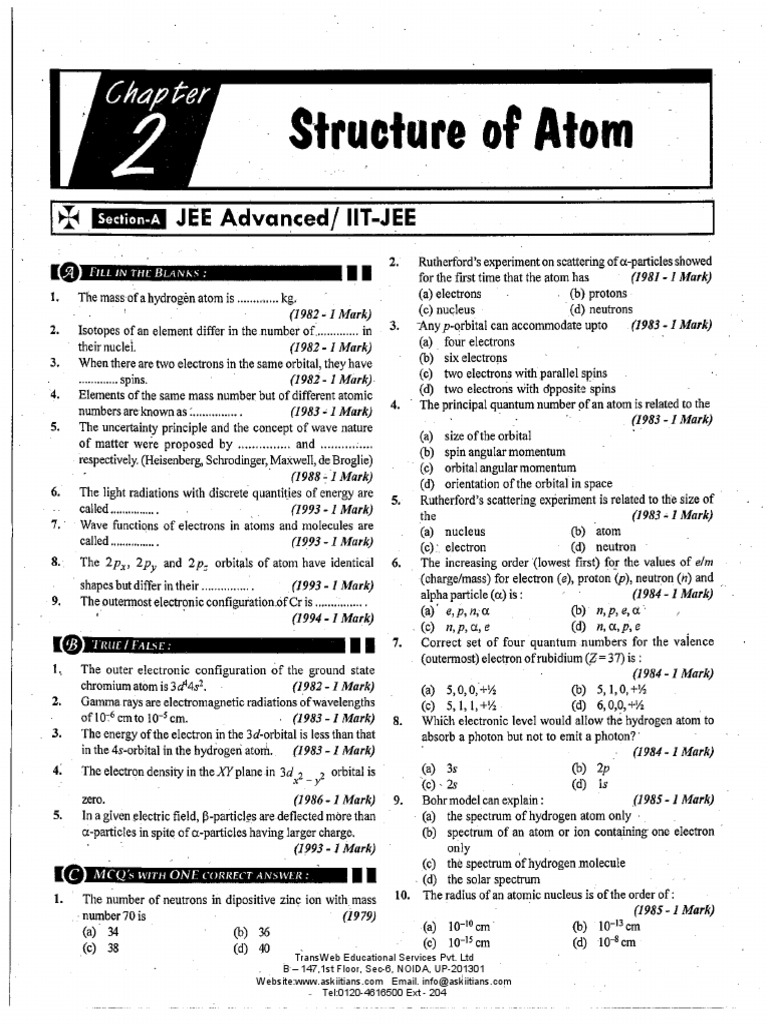 ATOMIC-STRUCTURE | PDF | Atomic Orbital | Atoms
