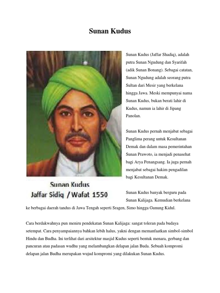 Biografi dan Warisan Sunan Kudus | PDF