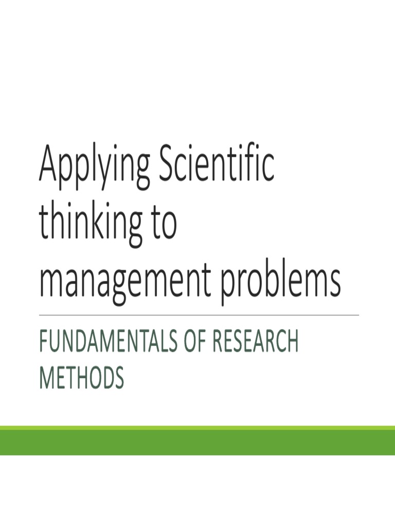 Scientific Thinking in Management Decisions | PDF | Decision Making ...