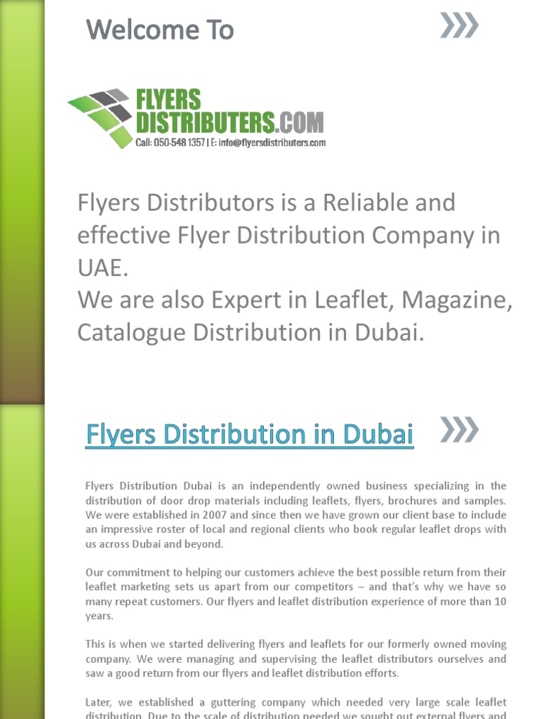 Affordable Flyer Distribution in UAE | PDF | Dubai | United Arab Emirates