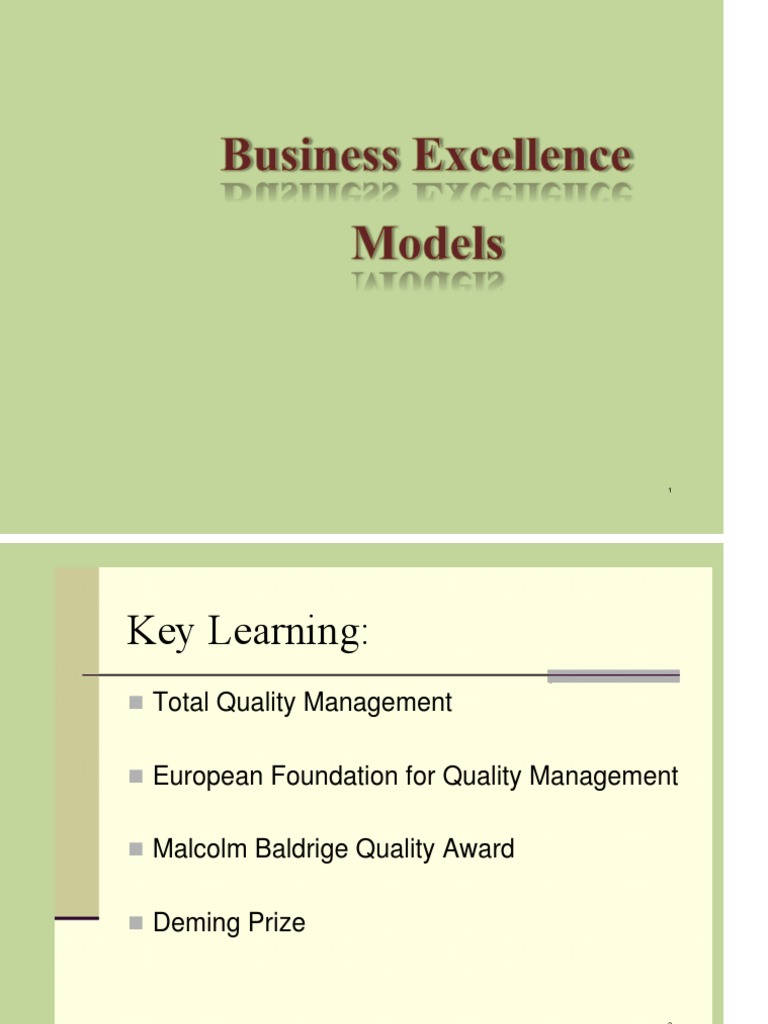 Business Excellence Models | PDF