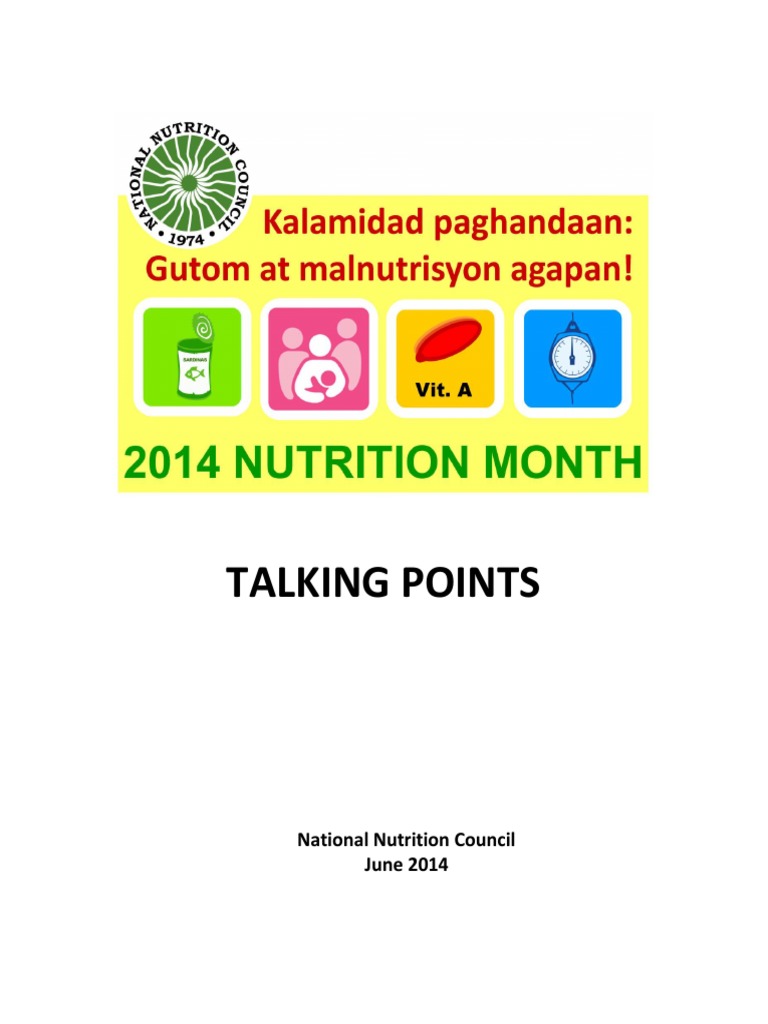 Nutrition Month 2014 Talking Points | PDF | Malnutrition | Micronutrient