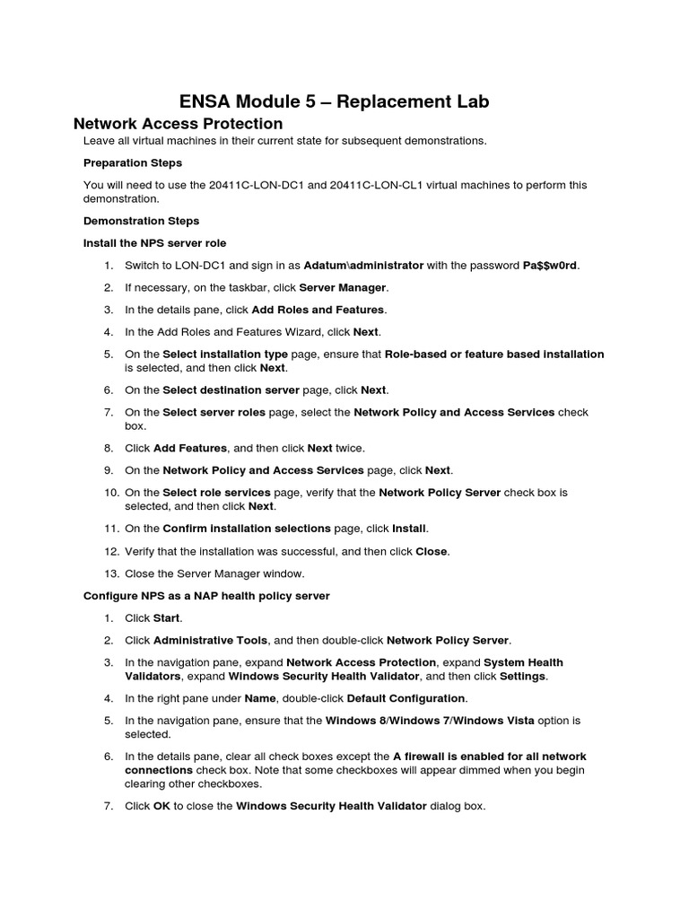 ENSA Module 5 - Replacement Lab | PDF | Computer Network | Internet Protocols