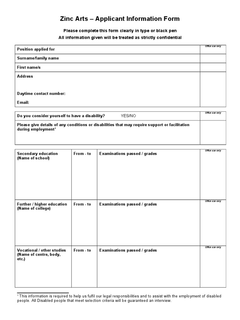 Applicant Information Form | PDF | Government | Business