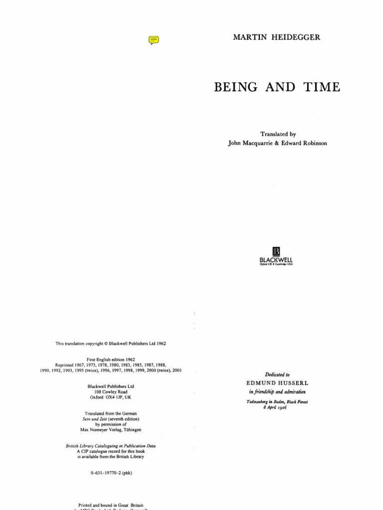 Martin Heidegger Being and Time | PDF