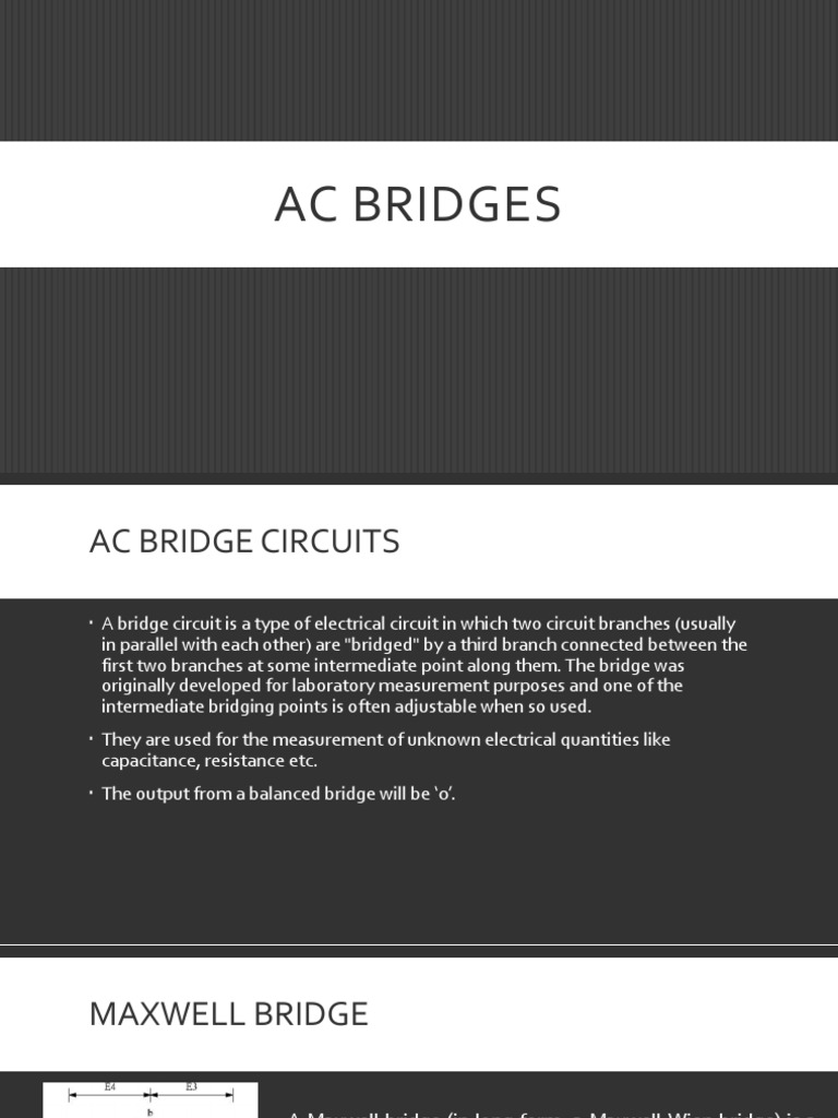 Ac Bridges | PDF | Inductance | Capacitor