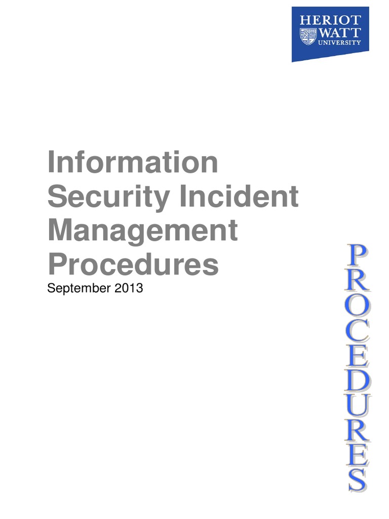 Information Security Incident Management Procedures | PDF | Information ...