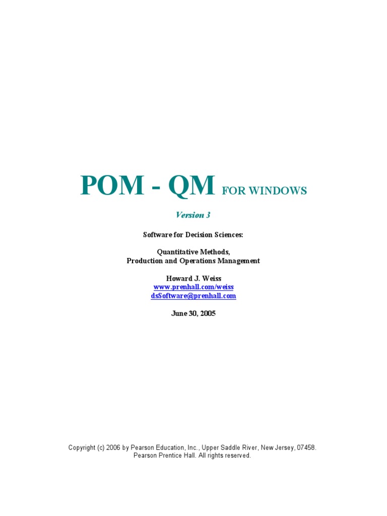 POM QM Software Manual | PDF | Software | Computer Engineering