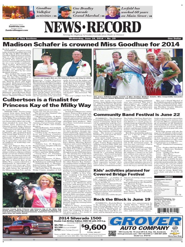 Miss Goodhue 2014 Pageant Results | PDF | Atmosphere | Carbon