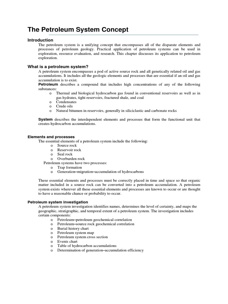 The Petroleum System Concept | PDF | Petroleum Reservoir | Petroleum