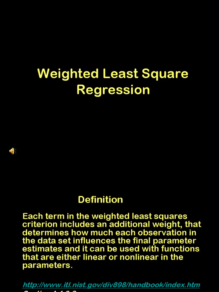 11 Weighted Least Squares Regression Calib | PDF
