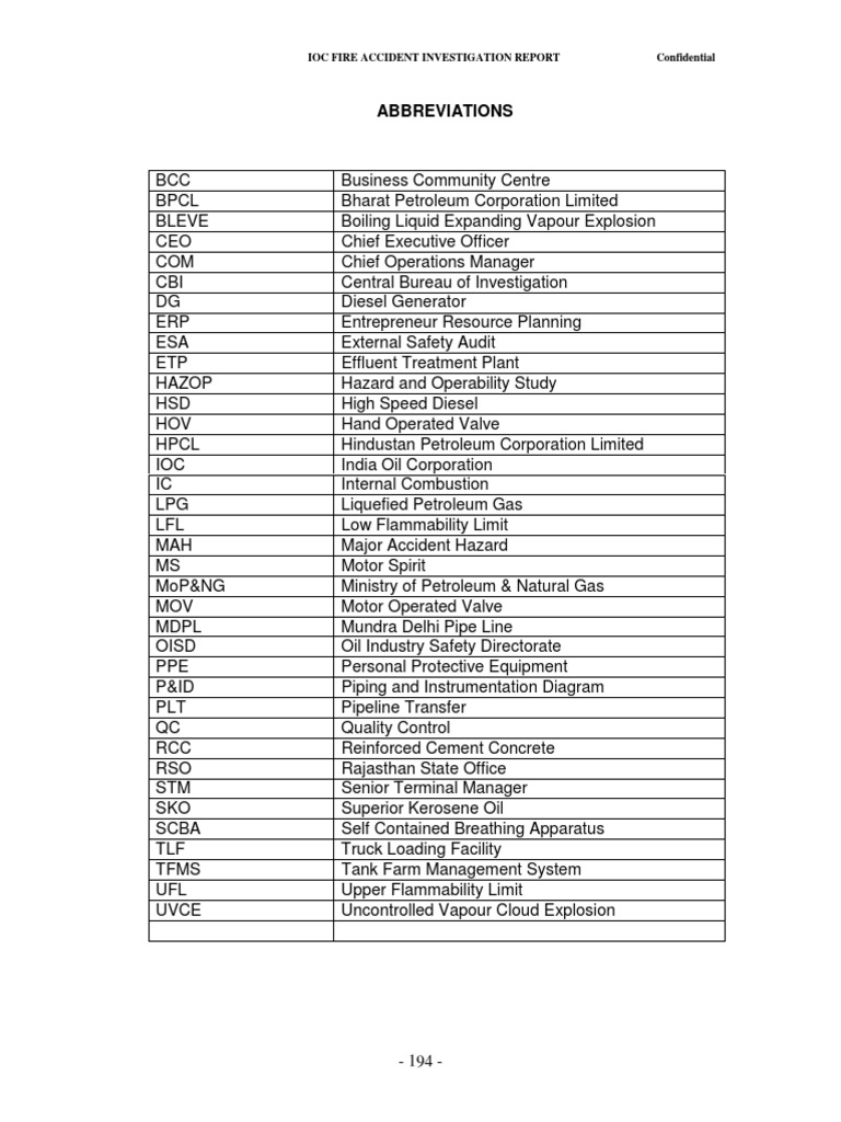 IOC Fire Accident Investigation | PDF