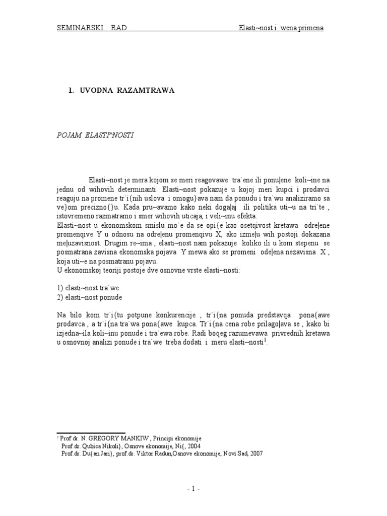 Elasticnost Ponude I Traznje | PDF