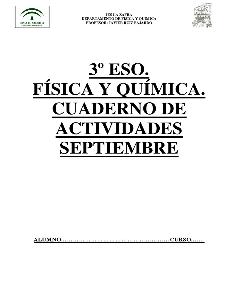 Cuadernillo 3º Eso Física y Química | PDF | Mezcla | Átomos