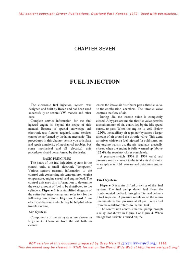 VW Fuel Injection Guide | PDF | Throttle | Fuel Injection