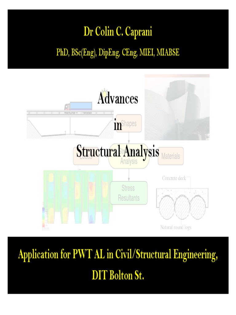 Advances in Structural Analysis: DR Colin C. Caprani | PDF | Structural Analysis | Engineering