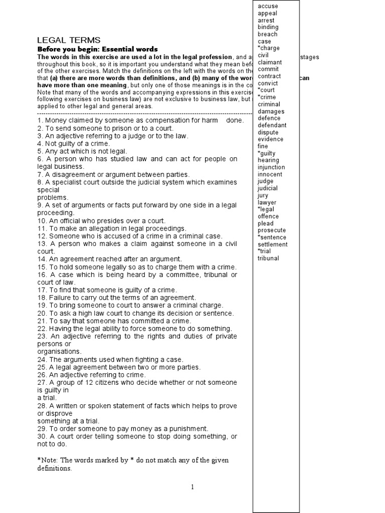 Understanding Legal Terminology: Defining Key Words, Roles, and ...