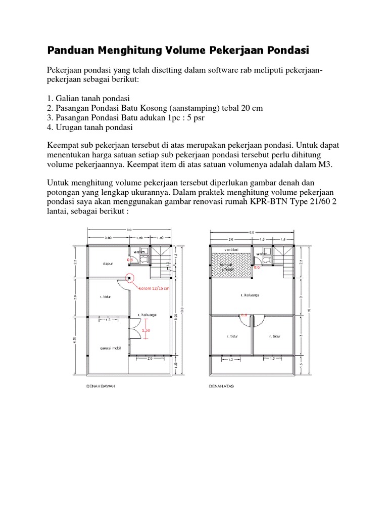 Panduan Menghitung Volume Pekerjaan Rumah | PDF