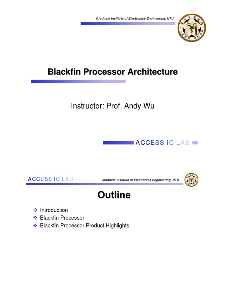 w3 2004-09-29 Blackfin - Architecture v1 | PDF | Instruction Set | Central Processing Unit