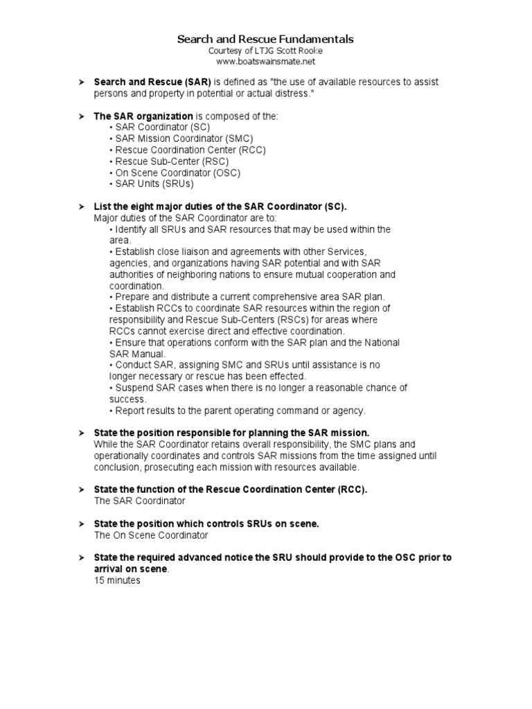 Search and Rescue Fundamentals: Courtesy of LTJG Scott Rooke | Download ...