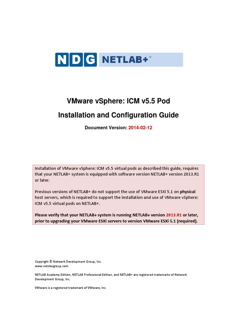 Netlab Vmware Vsphere Icm 55 Pod | PDF | V Mware | Virtual Machine