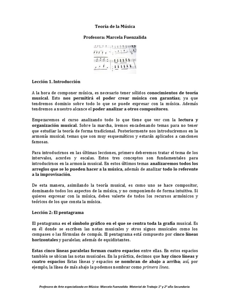 Teoria de La Musica PDF | Descargar gratis PDF | Clave | Ritmo y medidor