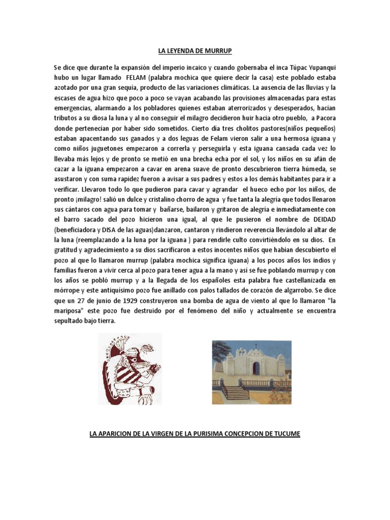La Leyenda de Murrup | PDF | Imperio Inca | Religión y creencia