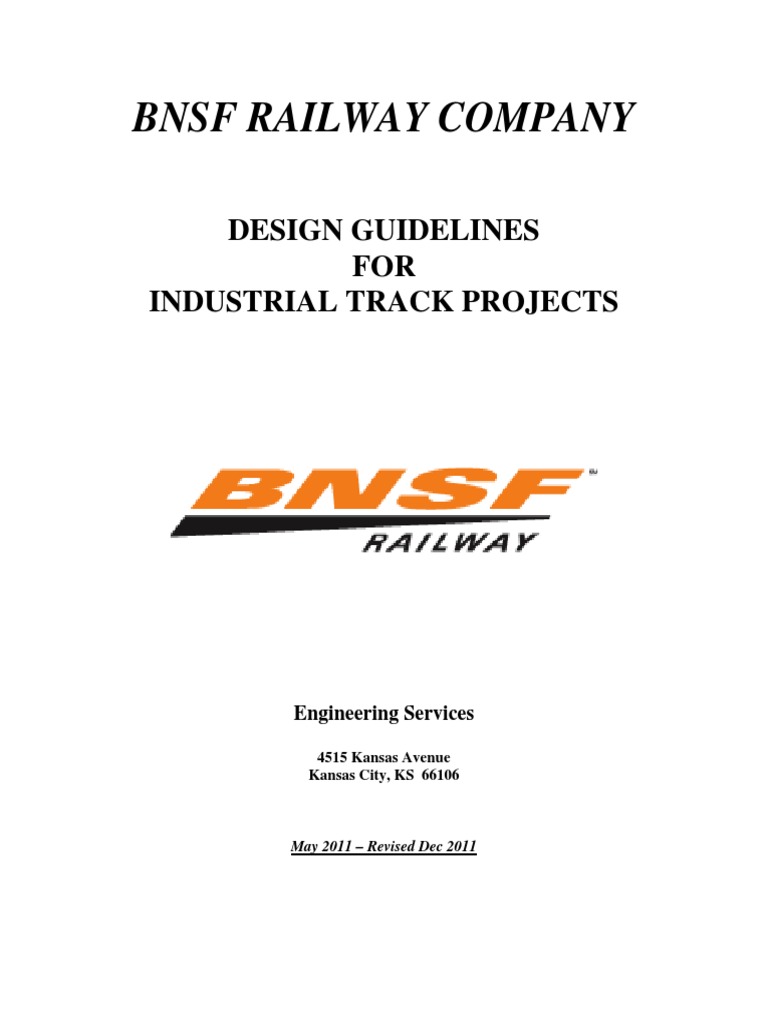 BNSF Industrial Track Design Guidelines | PDF | Track (Rail Transport ...
