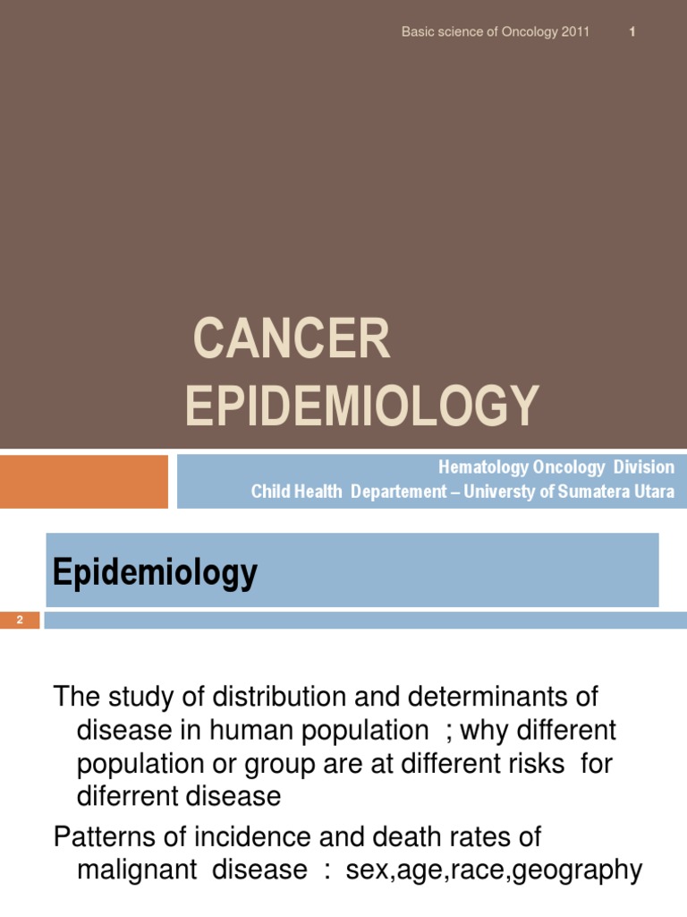 Cancer Epidemiology: Hematology Oncology Division Child Health ...