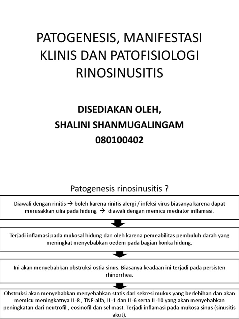 Patogenesis Manifestasi Klinis Dan Patofisiologi Rinosinusitis | PDF