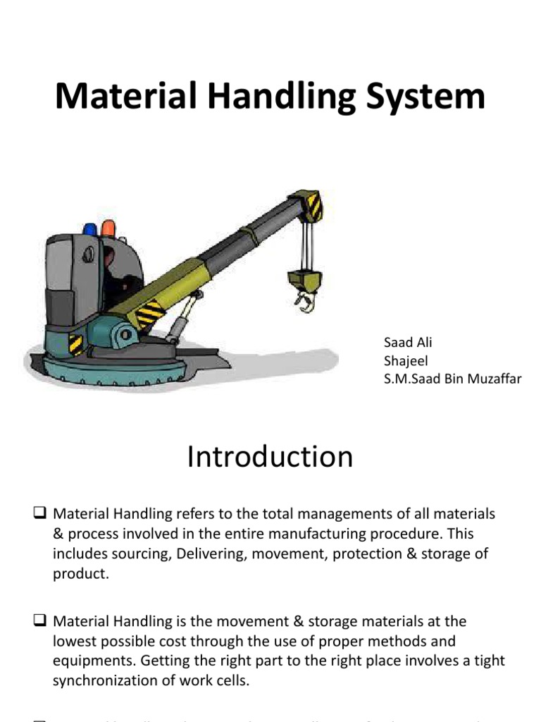 Overview of Material Handling Systems | PDF | Warehouse | Production ...