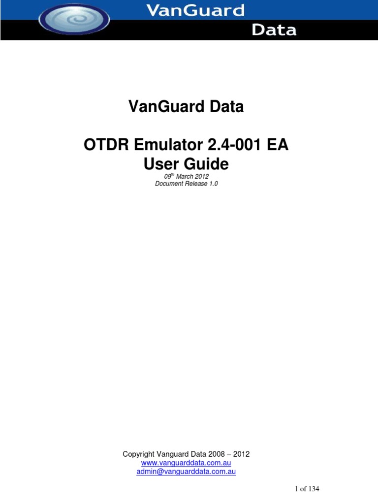 VanGuard Data OTDR Emulator User Guide | PDF | Optical Fiber ...