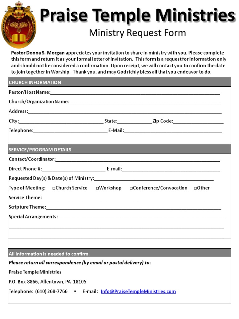 Ministry Contract Form | PDF