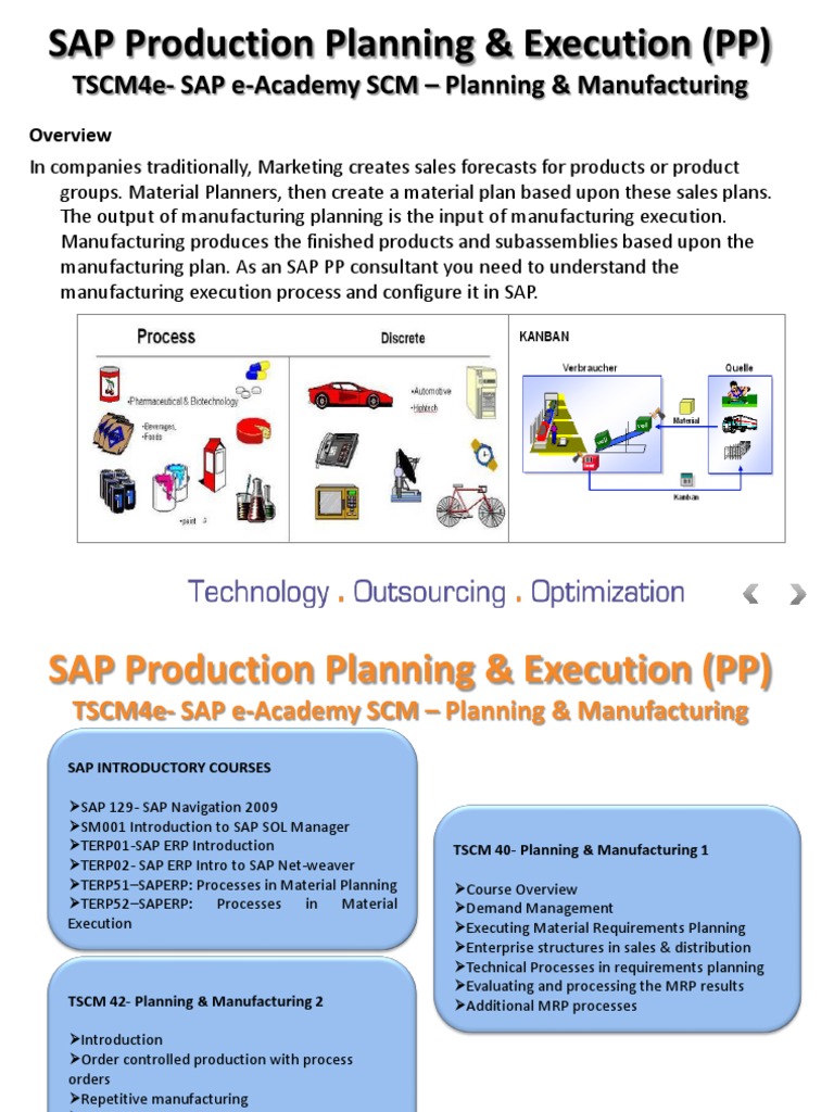 SAP Production Planning & Execution (PP) | PDF