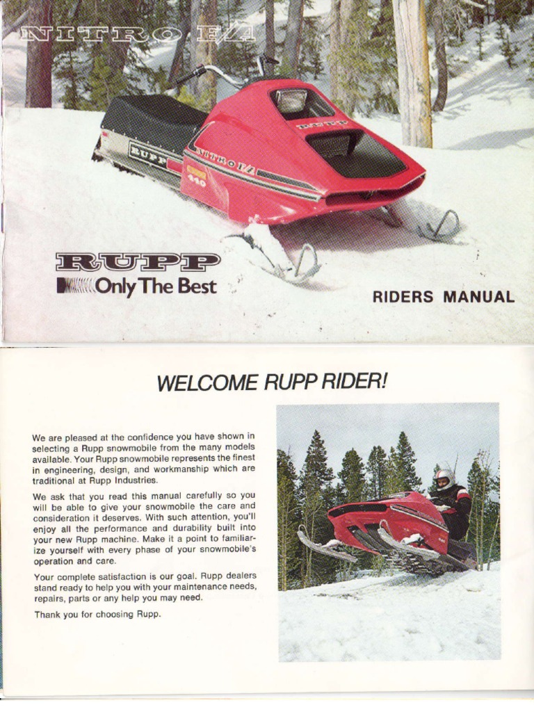 1975 Rupp Nitro F/A Rider's Manual | PDF | Throttle | Vehicle Technology